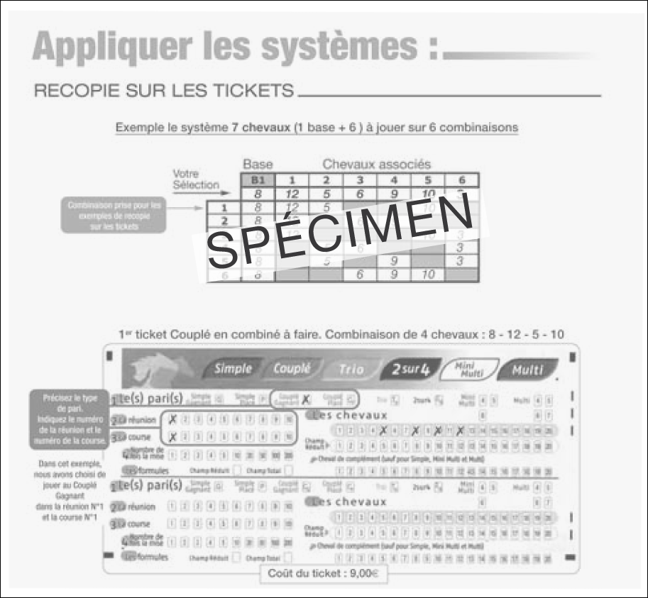 Mes Tickets Turf 100% Gagnants spécial couplé trio tiercé quarté quinté ...